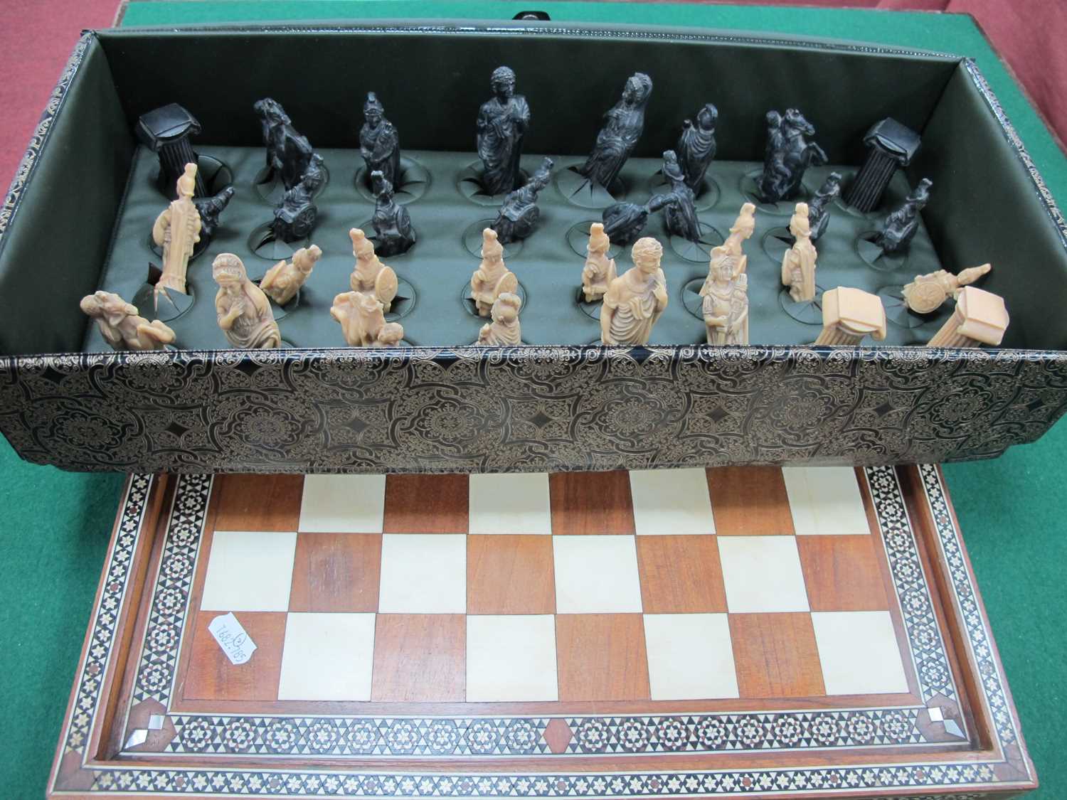 Lot 1400 - Resin Medieval Style Chess Set; together
