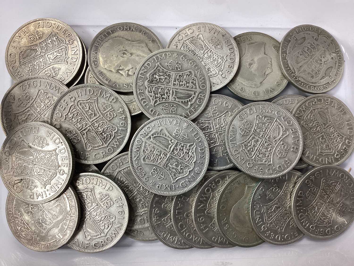 Lot 435 - GB Pre 1947 Silver Half Crowns, total weight