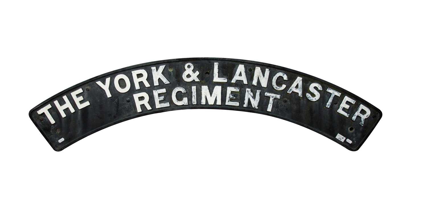 Lot 478 - Brass Nameplate 'York & Lancaster Regiment'