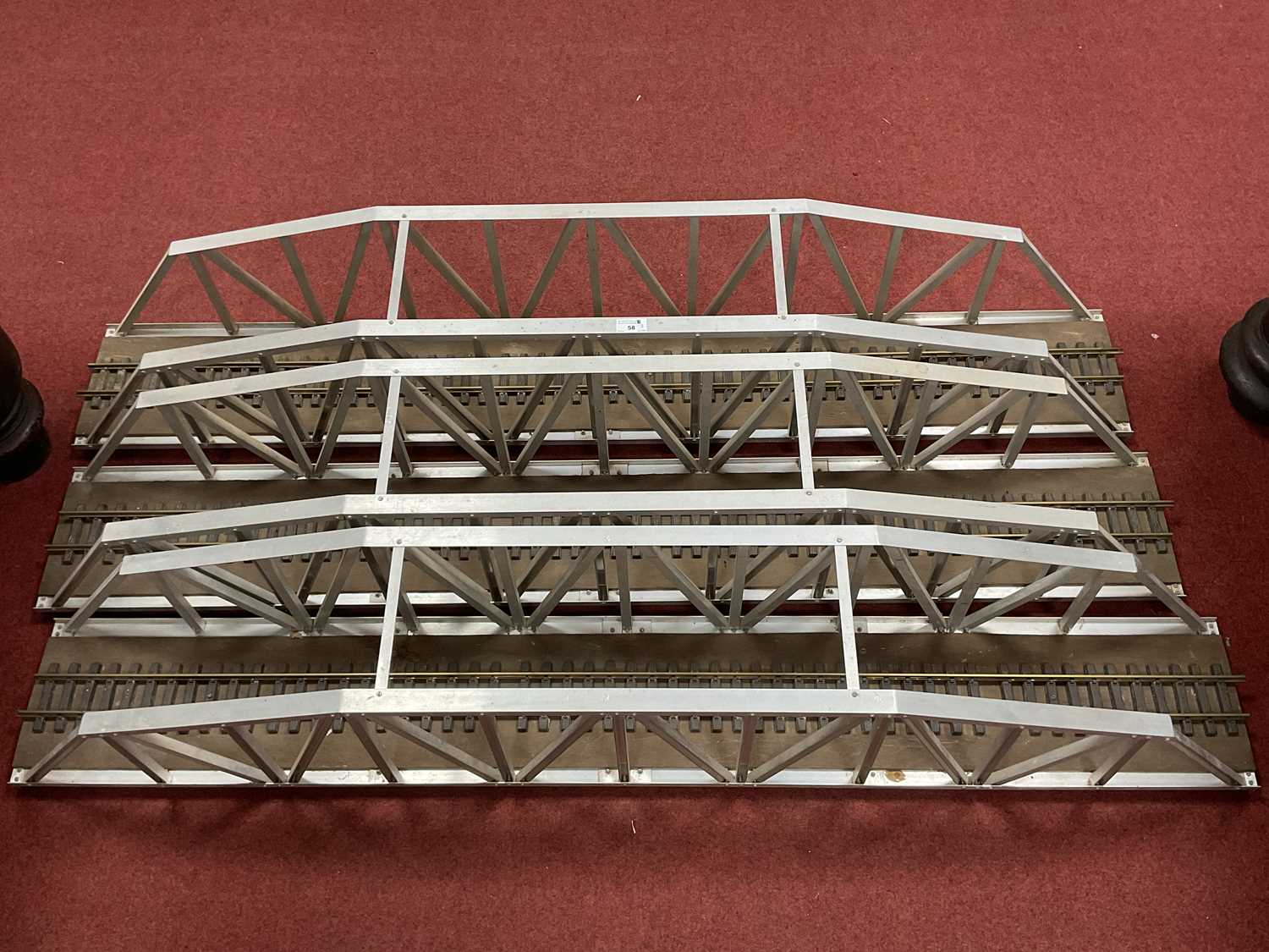 Lot 58 - Three G scale aluminium girder bridges with