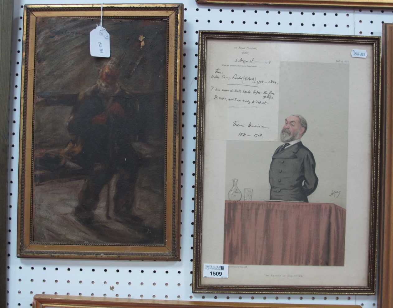 Lot 1509 - Continental A Salvur-ani?, oil on board of